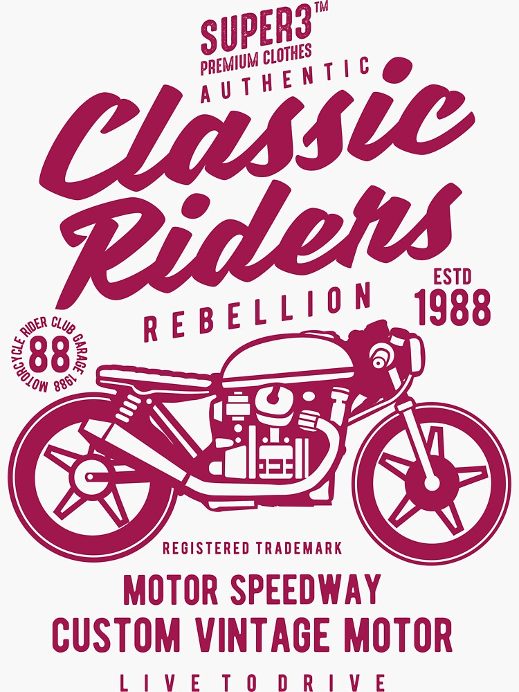"RETRO MOTORCYCLES" Sticker for Sale by Super3 | Redbubble