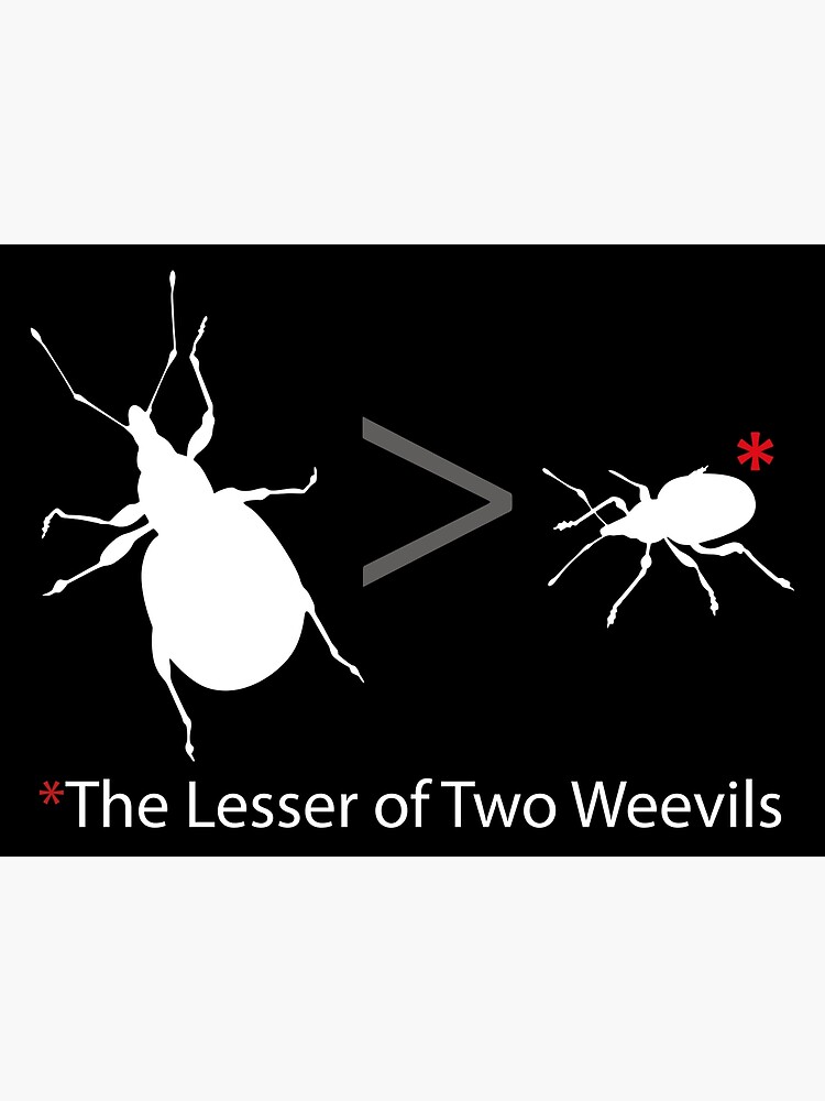 "Lesser of Two Weevils" Poster for Sale by AlertConch | Redbubble
