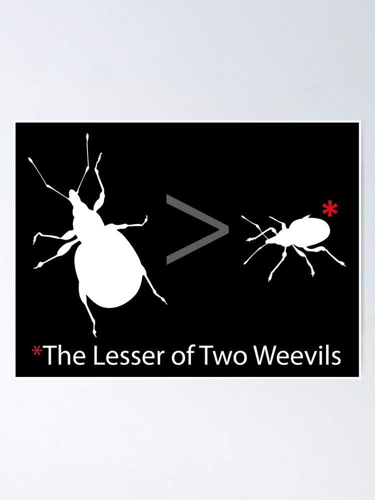 "Lesser of Two Weevils" Poster for Sale by AlertConch | Redbubble