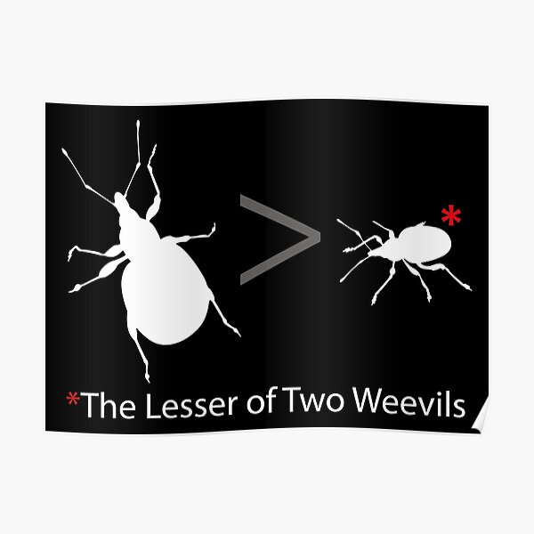 "Lesser of Two Weevils" Poster for Sale by AlertConch | Redbubble