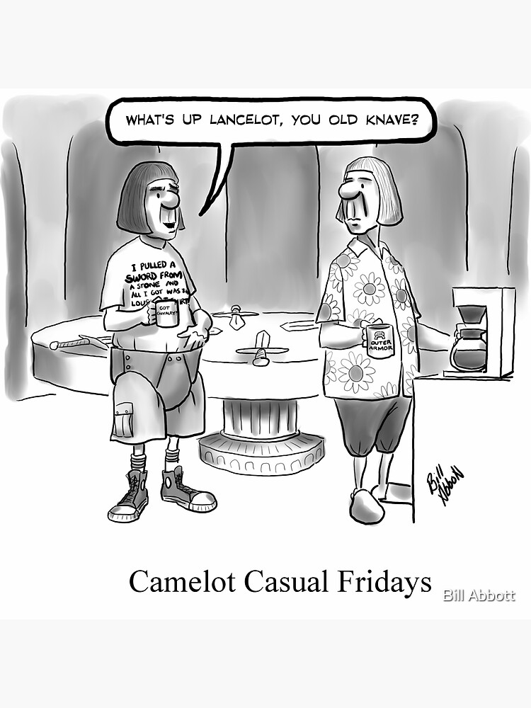 "Funny Camelot Casual Day Cartoon Humor" Sticker for Sale by billtoons ...