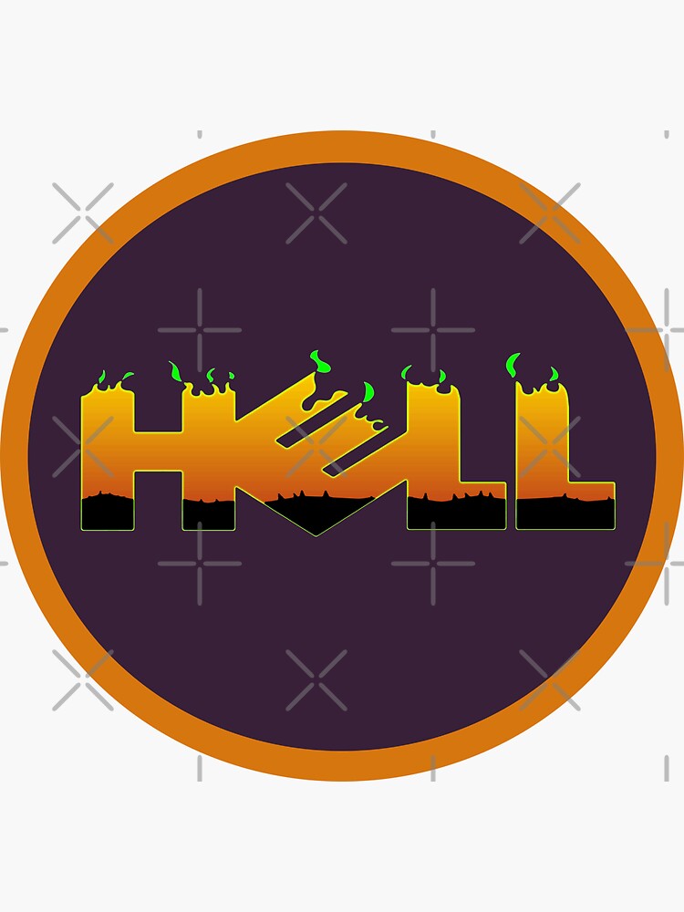 "Hell!" Sticker by LordNeckbeard | Redbubble