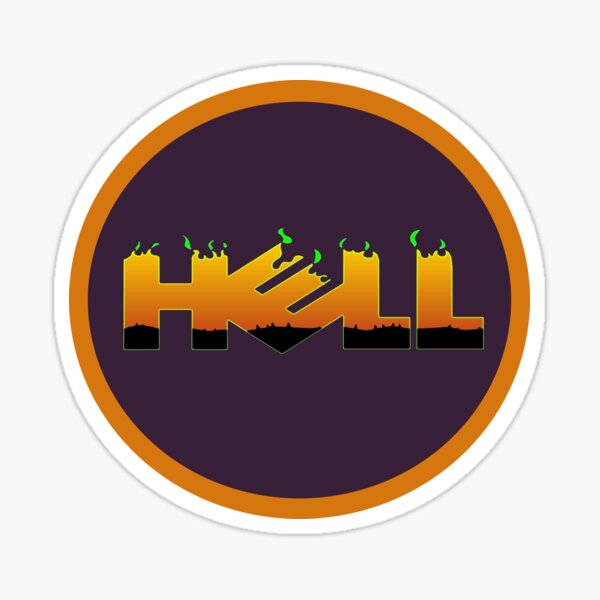 "Hell!" Sticker by LordNeckbeard | Redbubble