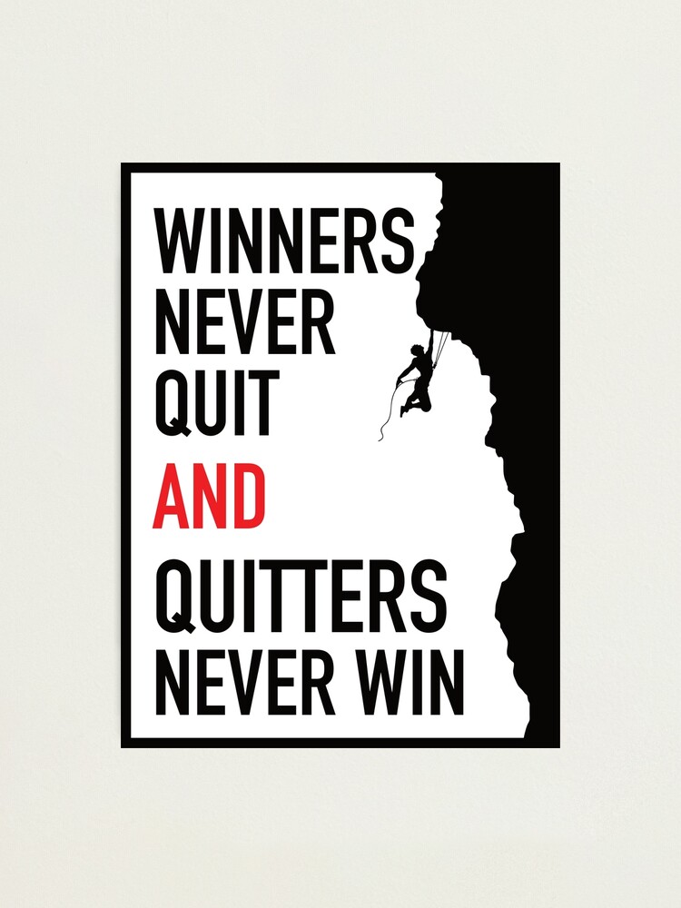 "Minimal Unisex T-Shirt with Inspirational Message | Winners Never Quit ...