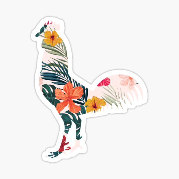 "Tropical Rooster, Hawaiian Gallo Design" Sticker for Sale by ...