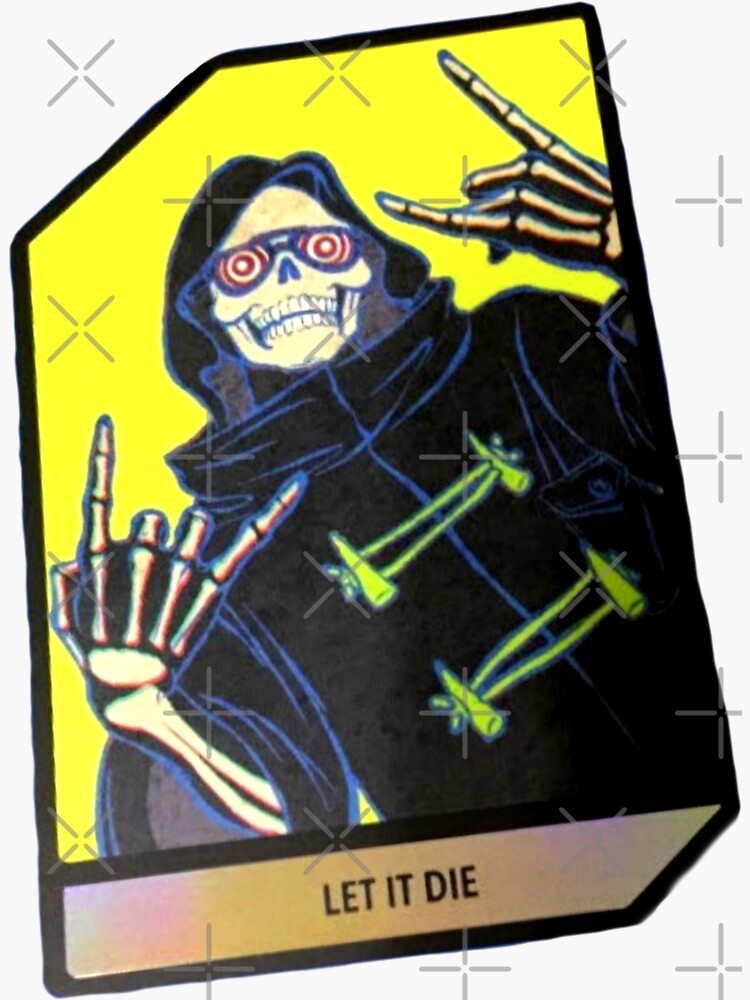"Let It Die trading Card Uncle Death Grim Reaper" Sticker for Sale by ...