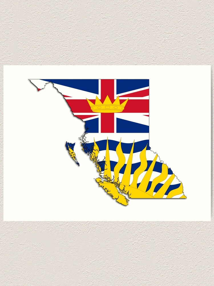 "British Columbia Flag Map " Art Print for Sale by abbeyz71 | Redbubble