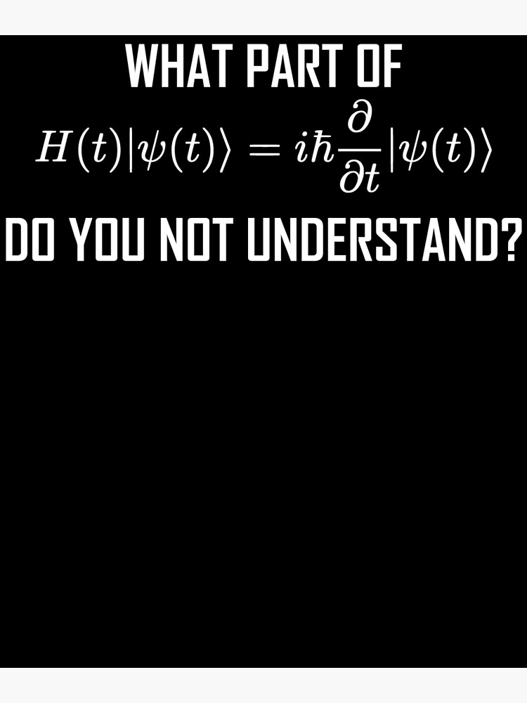 "What Part of Science Equation Do You Not Understand- Funny Schrodinger ...