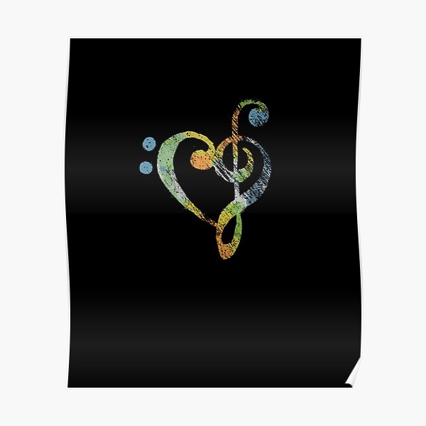 "Rainbow Bass Clef Musical Note" Poster by TomGiantDesigns | Redbubble