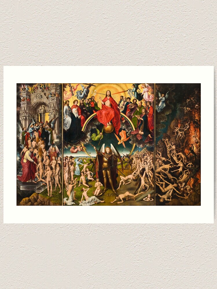 "HD Last Judgement (3 panels) , by Hans Memling - Original colors- HIGH DEFINITION" Art Print ...