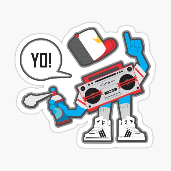 "Yo! HIP HOP" Sticker for Sale by MAD77 STORE MUSIC ART DESIGN | Redbubble