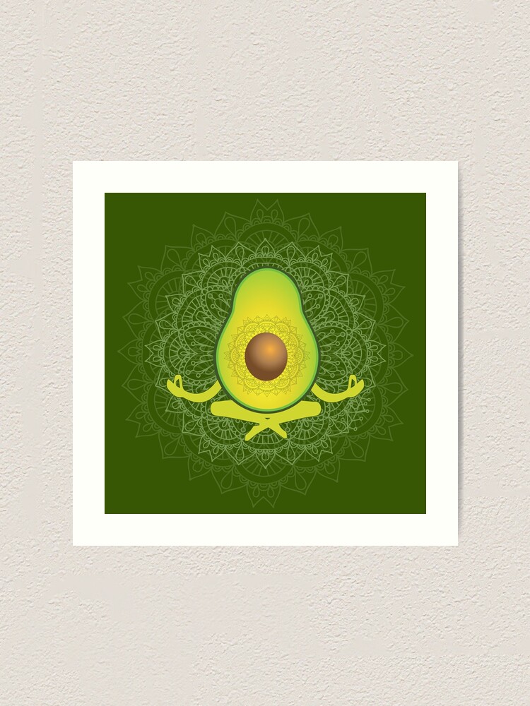 "Avocado Meditating Mandala" Art Print by jitterfly | Redbubble