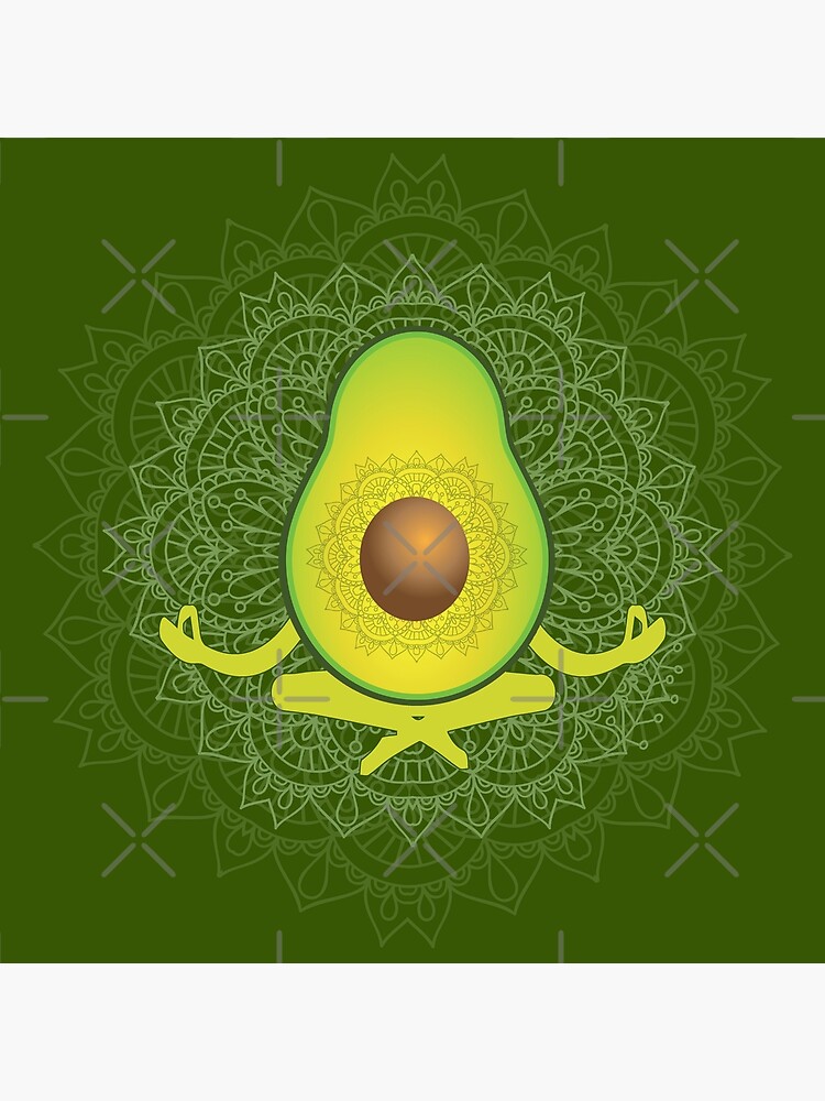 "Avocado Meditating Mandala" Art Print by jitterfly | Redbubble