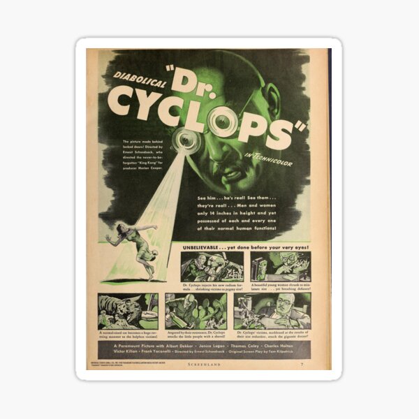 "Dr. Cyclops" Sticker for Sale by TimPangburn | Redbubble