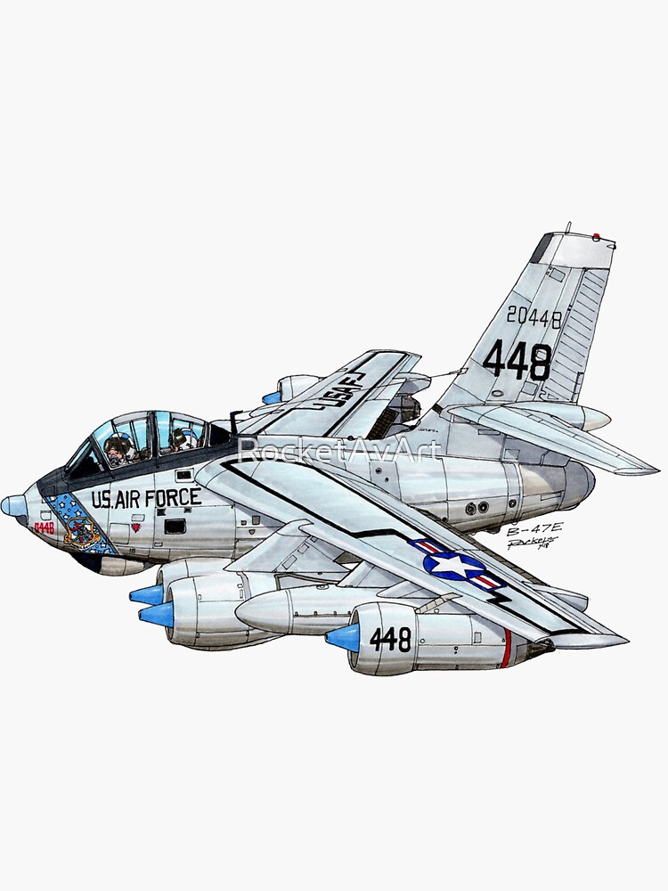 "Boeing B-47E Stratojet" Sticker for Sale by RocketAvArt | Redbubble