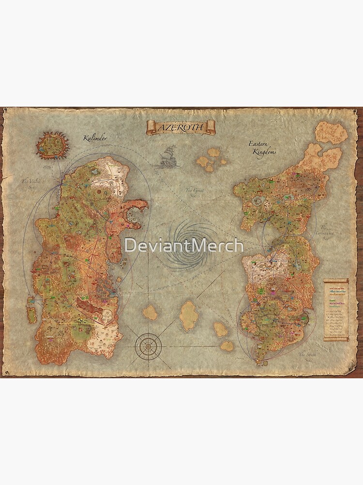"[HD] Detailed Classic Azeroth Map" Poster for Sale by DeviantMerch ...