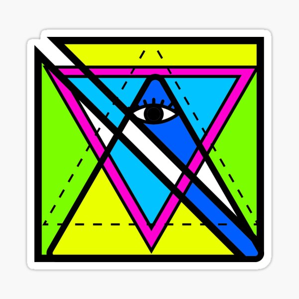 "Triangle pattern design with one eye" Sticker by phys | Redbubble