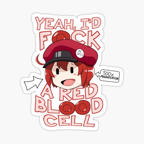 "RED BLOOD CELL" Sticker for Sale by basedimouto | Redbubble