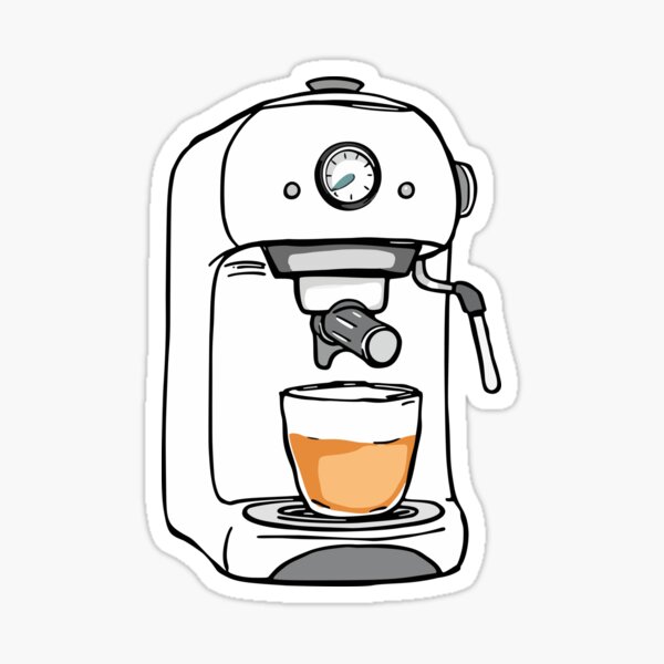 "Coffee Machine" Sticker for Sale by GraphicsClub | Redbubble