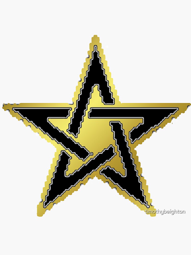 "Celtic - Pentagram, Golden. (pixelated!)" Sticker by timothybeighton ...