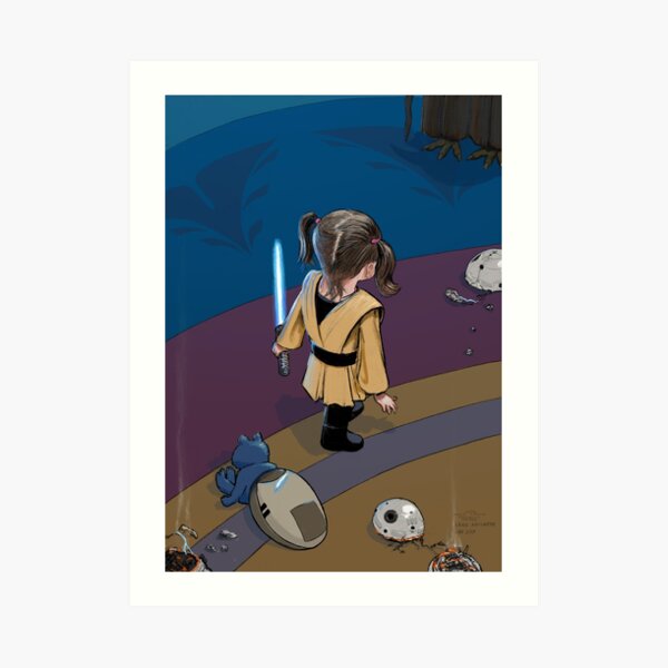 "Padawan Ellie | Super Cute Digital Illustration" Art Print for Sale by ...