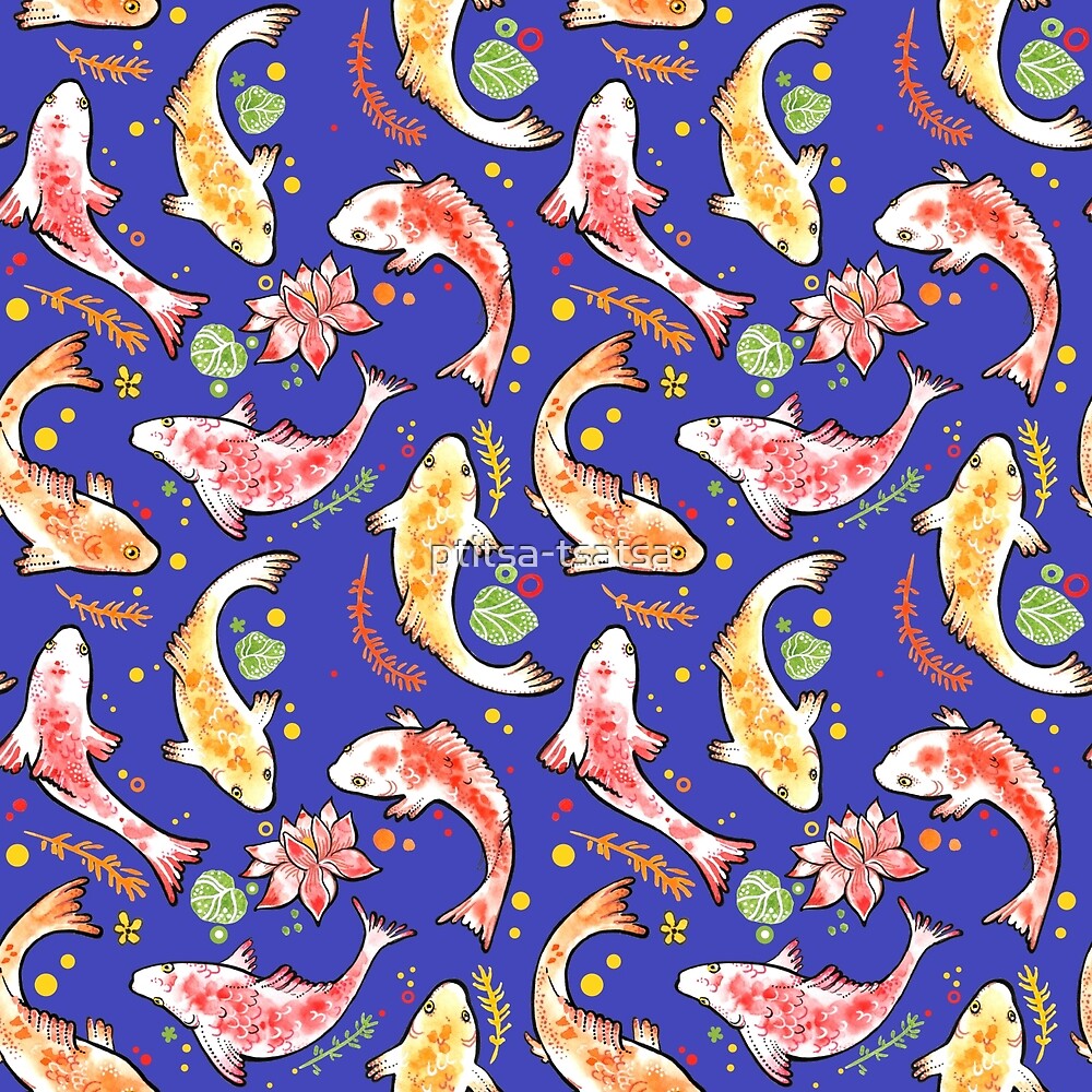 "Golden fishes" by ptitsa-tsatsa | Redbubble