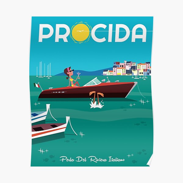 "Procida Retro travel poster" Poster by GAGodel | Redbubble