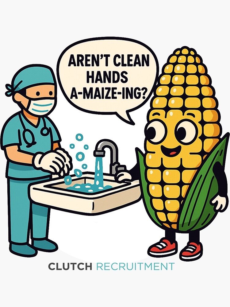 "Aren't Clean Hands A-maize-ing?" Sticker for Sale by clutchrecruit ...