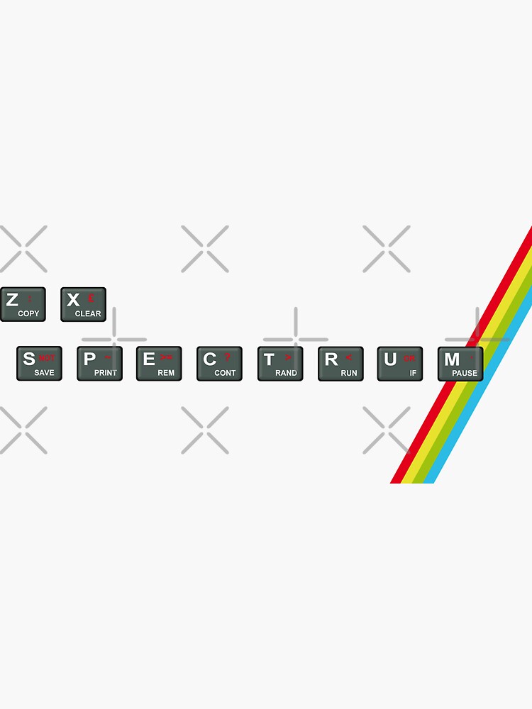 "Spectrum keyboard" Sticker for Sale by Caldofran | Redbubble