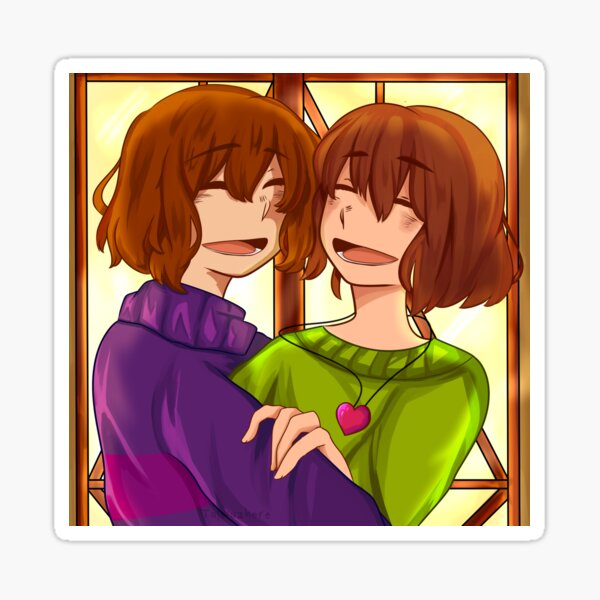 "Undertale Frisk Chara" Sticker by Talwuzhere | Redbubble