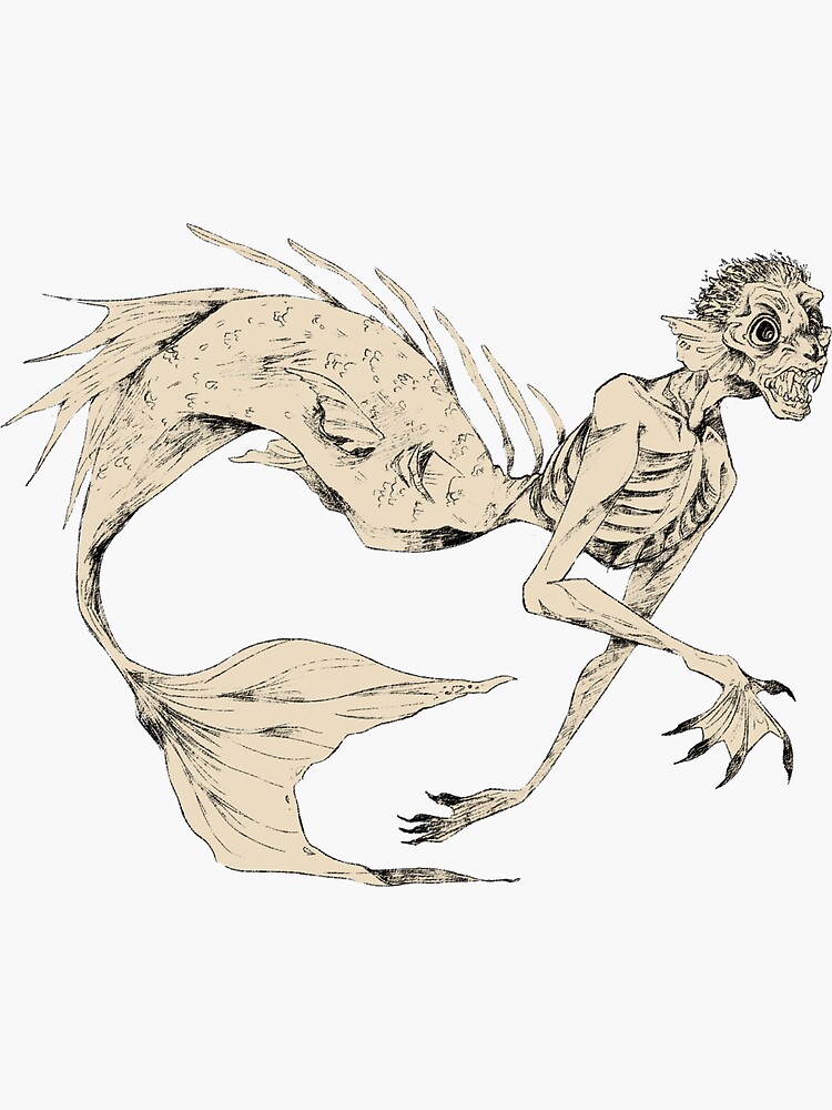 "Fiji Mermaid " Sticker for Sale by likedrotten | Redbubble