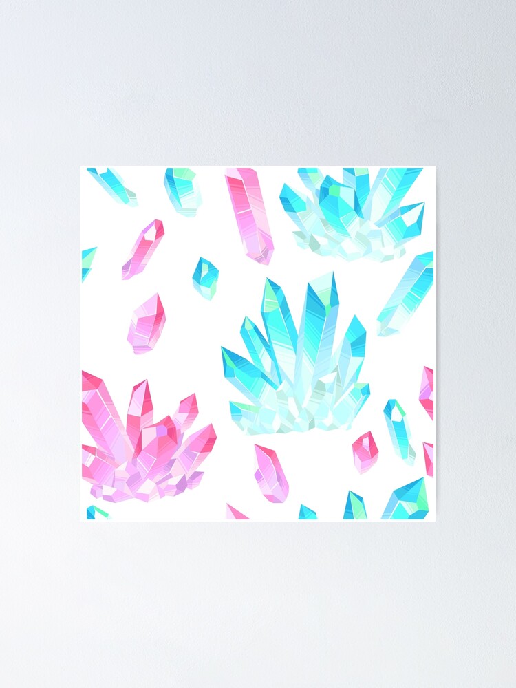 "Pink & Blue Geode Crystals" Poster for Sale by newburyboutique | Redbubble