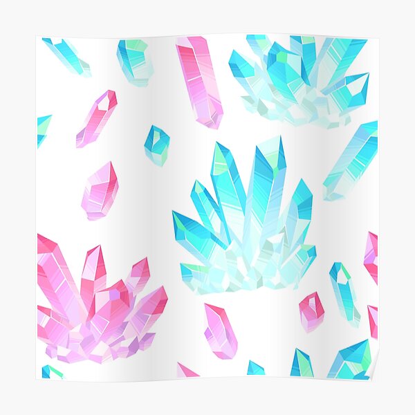 "Pink & Blue Geode Crystals" Poster for Sale by newburyboutique | Redbubble