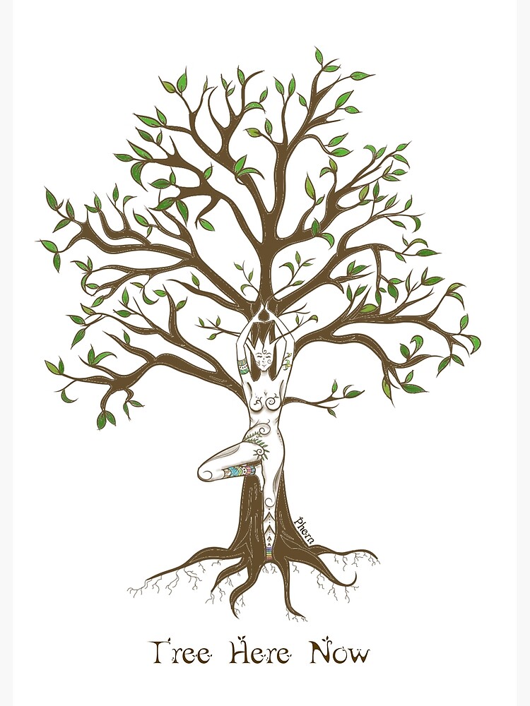 "Tree Here Now Roots Yoga Tree Pose Art" Poster for Sale by pnwthings ...