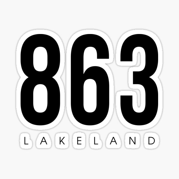 "Lakeland, FL - 863 Area Code design" Sticker by CartoCreative | Redbubble