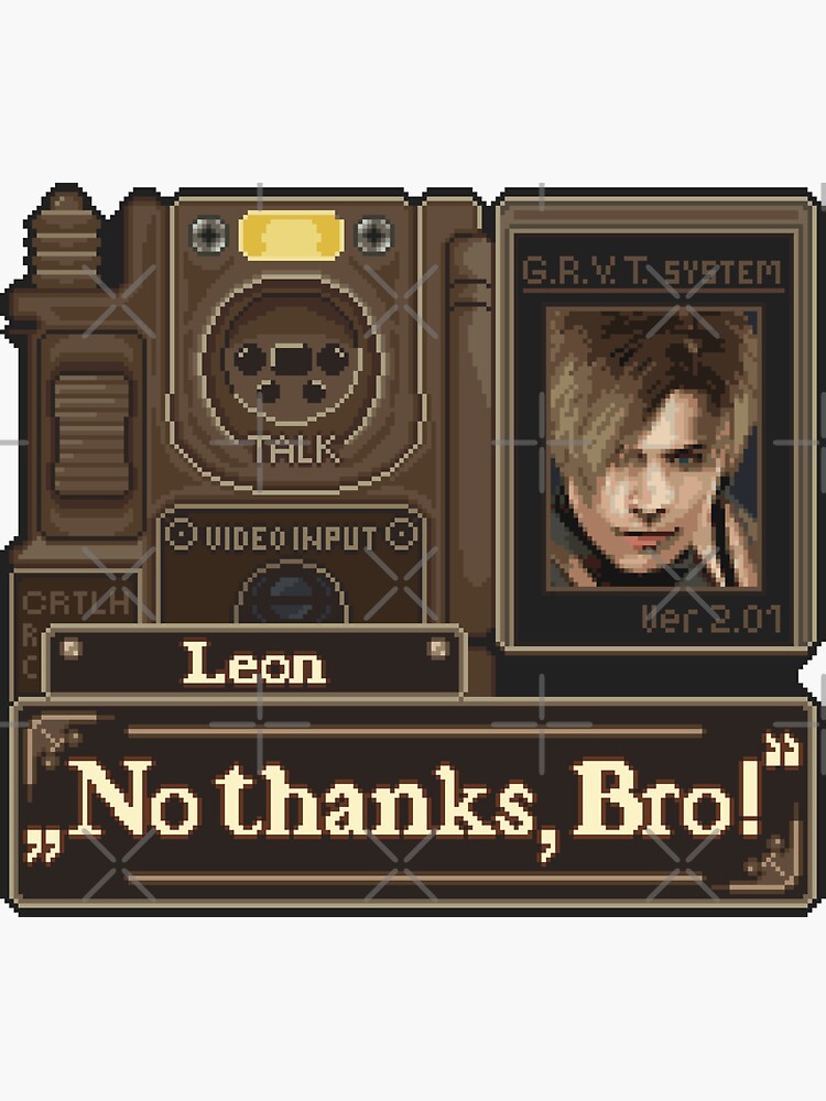 "Resident Evil Leon Kennedy Pixel Art" Sticker for Sale by ...