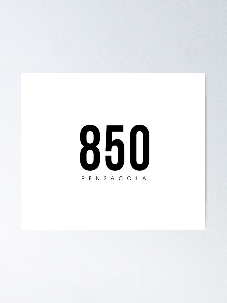 "Pensacola, FL - 850 Area Code design" Poster for Sale by CartoCreative ...