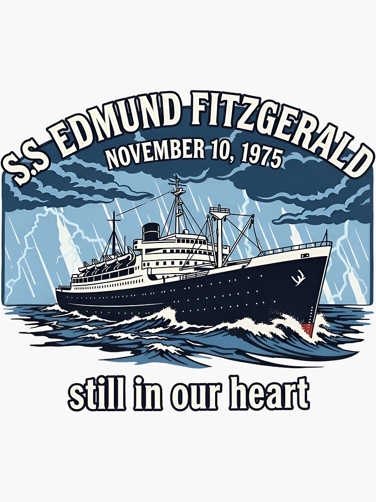 "Edmund fitzgerald" Sticker for Sale by PT-HalloDesigns | Redbubble