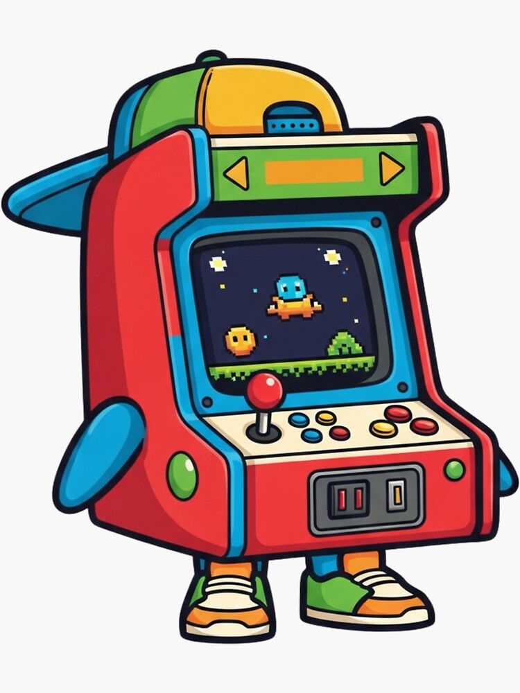 "Arcade Machine Character Sticker" Sticker for Sale by Fhussain900 ...
