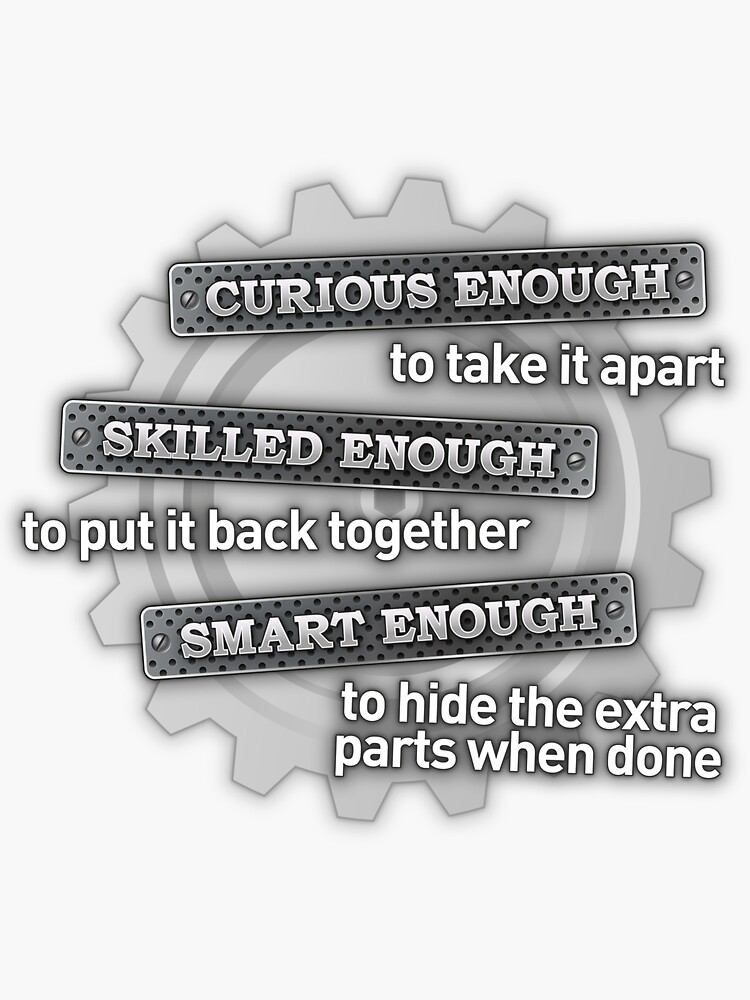 "Funny Mechanic Sticker" Sticker by funky-d-duo | Redbubble