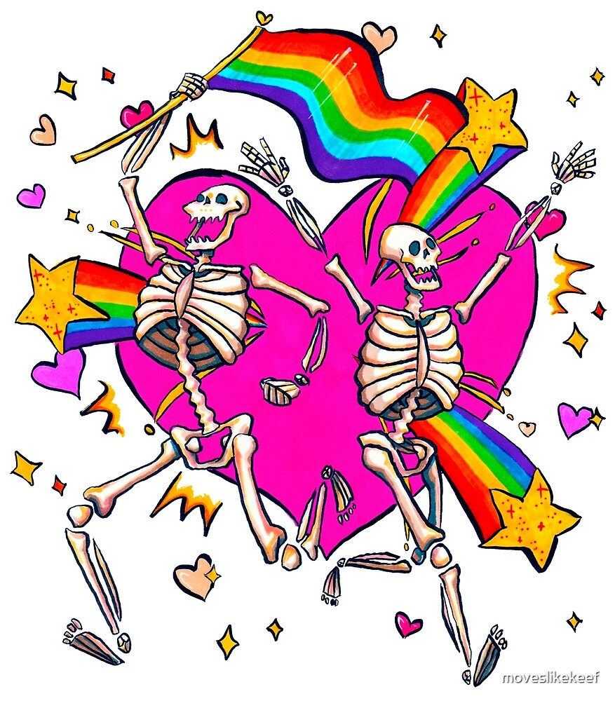"Gay Pride Skeletons" by moveslikekeef | Redbubble