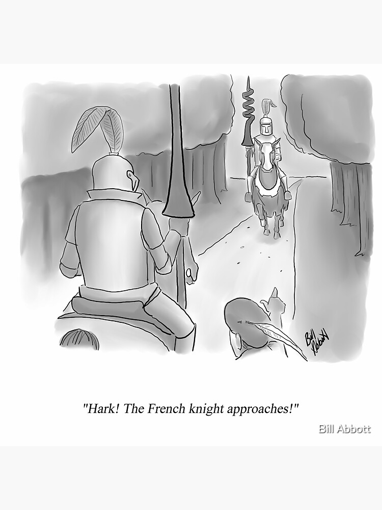 "Funny French Wine Knight Cartoon Humor" Sticker by billtoons | Redbubble