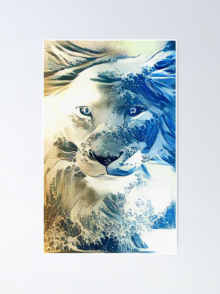 "Lion Wave" Poster by Rob-Rad-Artwork | Redbubble