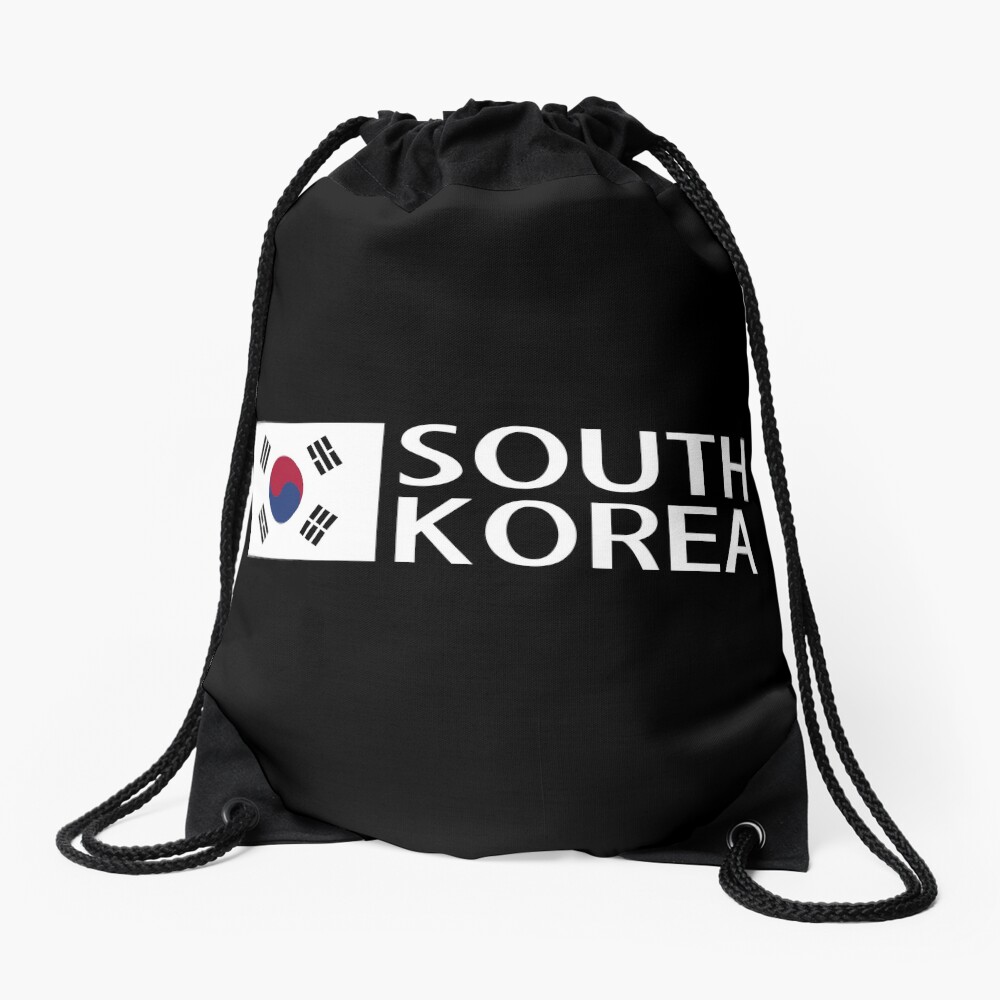 "South Korea: South Korean Flag & South Korea" Drawstring Bag for Sale ...