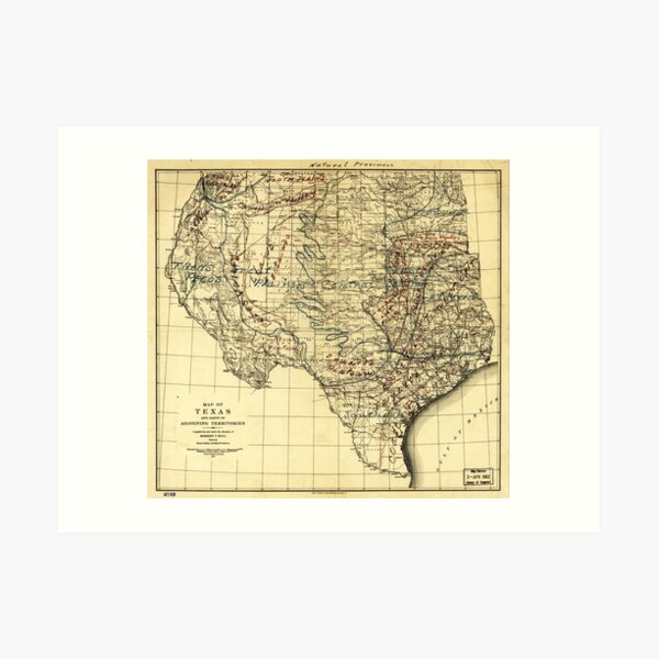 "Natural Provinces, Map of Texas (1899)" Art Print by allhistory ...