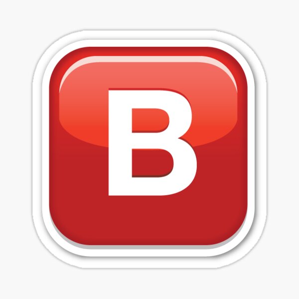 "B emoji" Sticker for Sale by communistwaifu | Redbubble