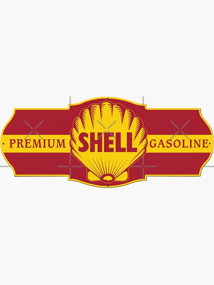 "Shell Gasoline Vintage Retro Sign" Sticker for Sale by CharlieDesings ...