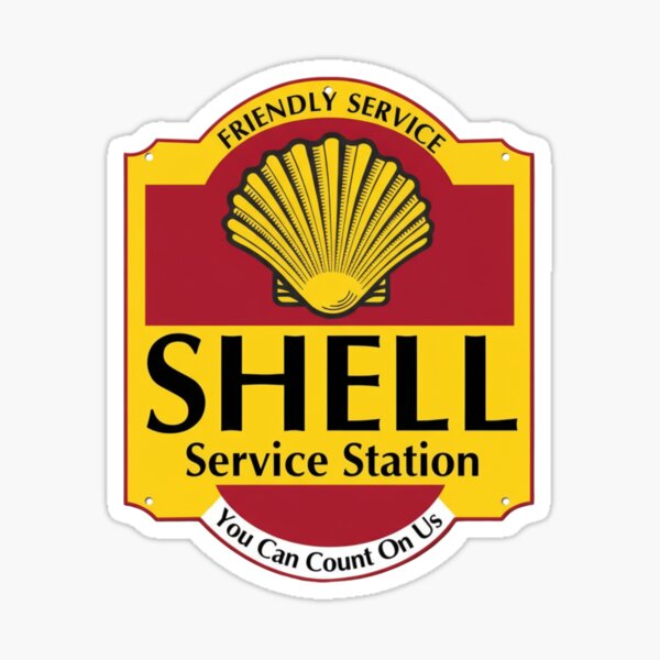"Shell Gasoline Vintage Retro Sign" Sticker for Sale by CharlieDesings ...