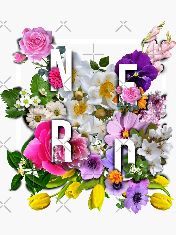 "Nerd Flowers" Sticker for Sale by Harou | Redbubble
