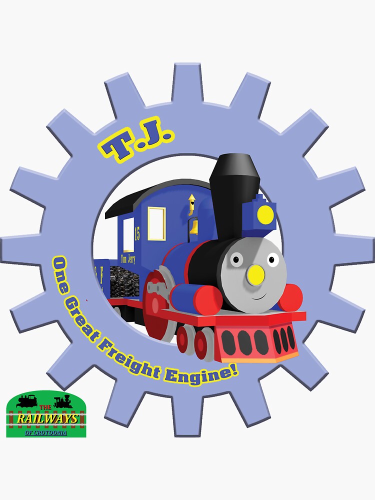 "Crotoonia - "T.J. the Little Freight Engine"" Sticker for Sale by ...